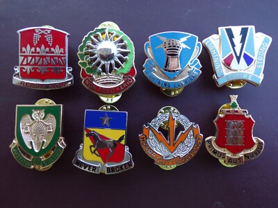 US Army Artillery Cavalry MP MI Unknown Unit DI Crest Badge Pin collar ...