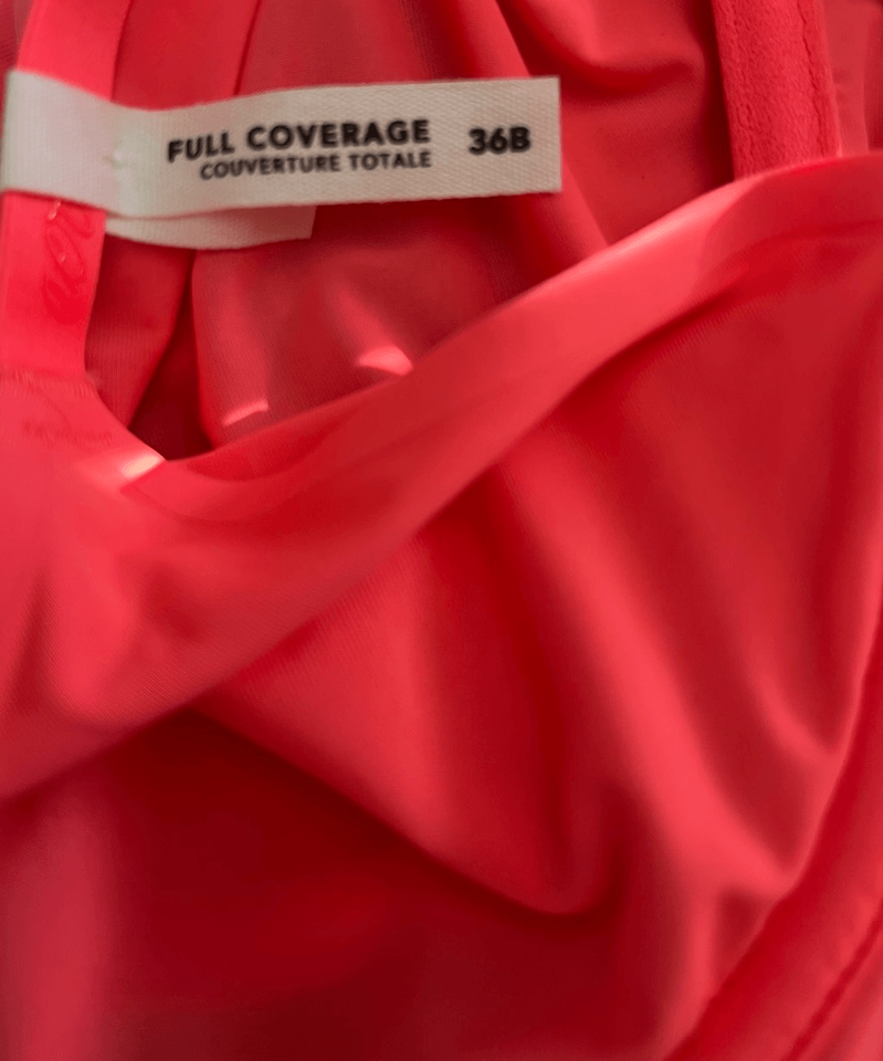 Aerie Smoothez Neon Coral Pink Full Coverage Bra Size 36B New Without ...