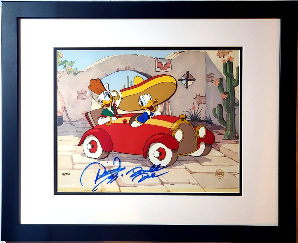Donald Duck Cel 13 x 16 NEW Frame Signed Voice Disney hand painted COA ...