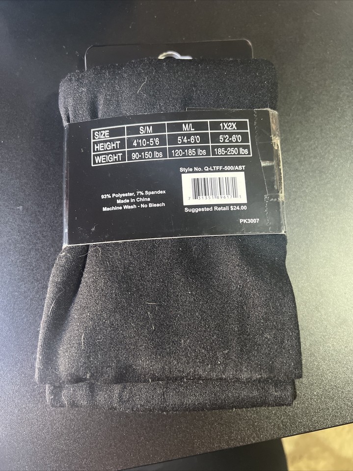 LEG IMPRESSIONS Black Fleece Lined Footed M/L | eBay