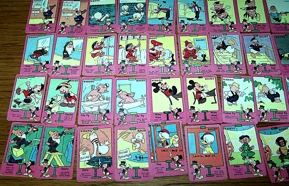 Vintage 1950s Jiminy Cricket Mickey Mouse Club Safety First Card Game ...