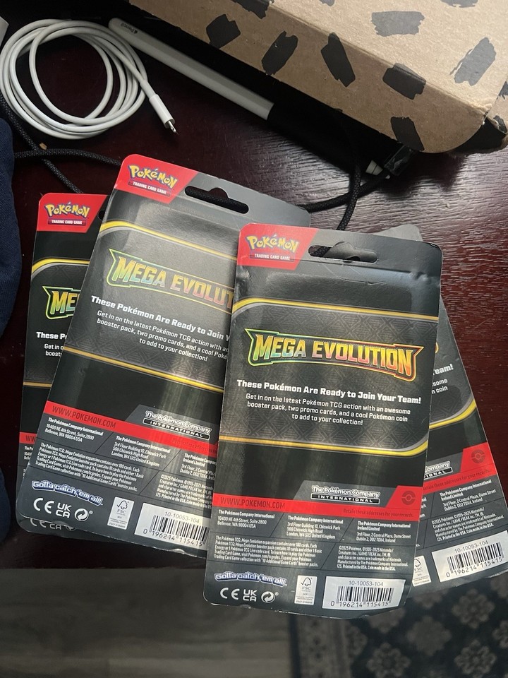 4 Pokemon TCG- Mega Evolution Checklane Blister Wailord & Wailmer ...