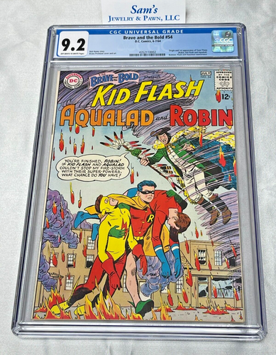 Brave and the Bold #54 CGC 9.2 OWWP ==1964== Origin & 1st Teen Titans ...