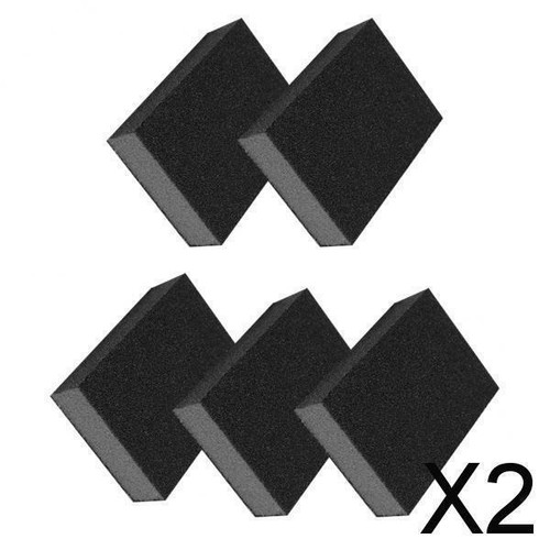2X 5pcs Heavy Duty Sponge Kitchen Black Emery Cleaner Sponges Scourer ...
