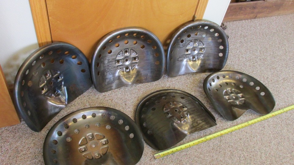 Six Steel Tractor Seats Metal Farm Bar Stool Pan Style Large | eBay