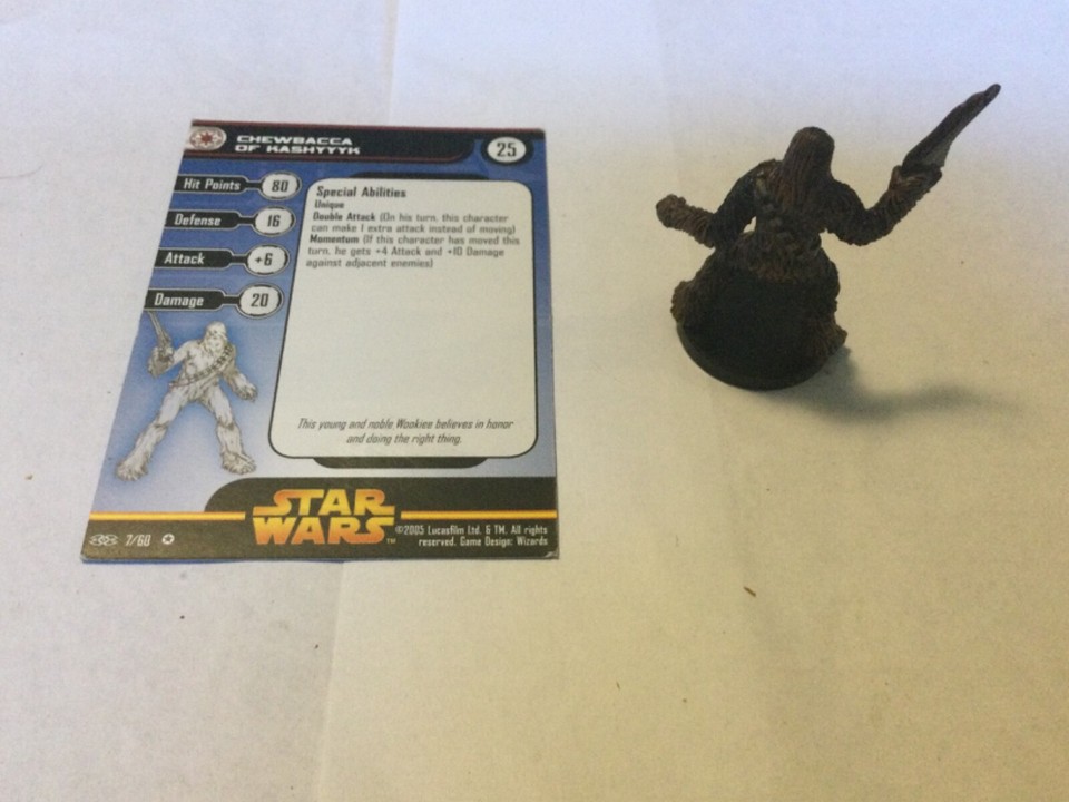 Chewbacca of kashyyyk Star Wars Miniatures With Stat Card Wotc Disney ...