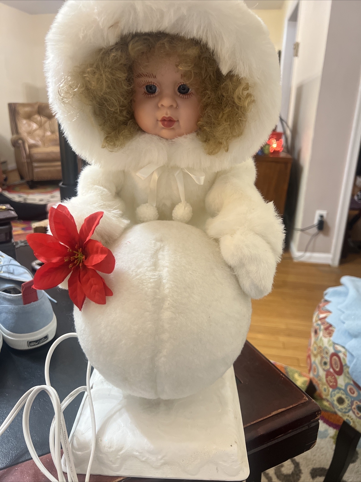 Vintage Santas Best Animated Snowbaby Girl Rolling Snowball Tested ...