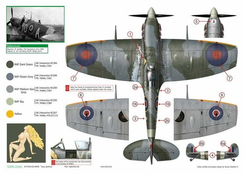 EXITO CARTOGRAPH DECALS-1:32 Sexy Spitfires-Supermarine Spitfire LF Mk ...