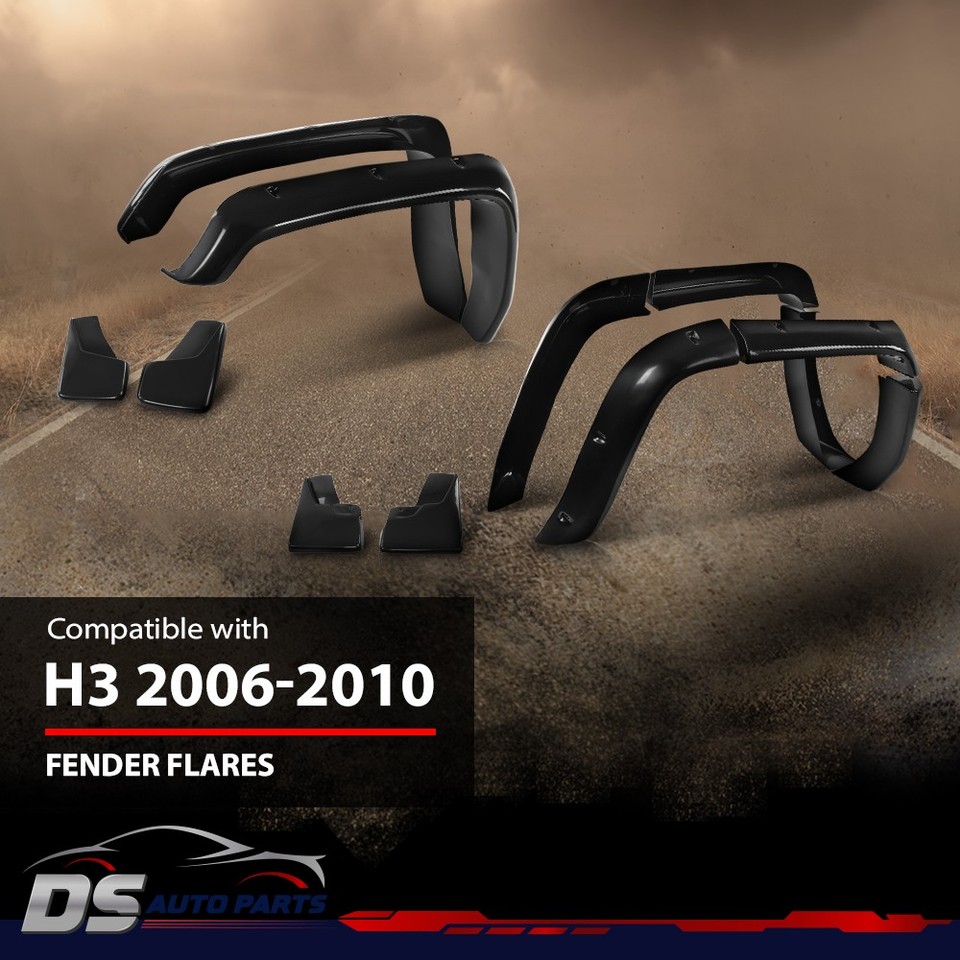 Fit For 2006-2010 Hummer H3 Fender Flares 8PCS & Mud Flaps 4PCS 80mm ...