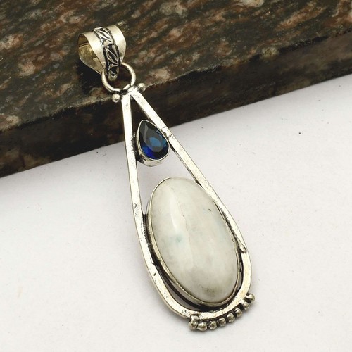 Rainbow Moonstone Tanzanite Gemstone Handmade Pendant Jewelry 2.72" AP ...