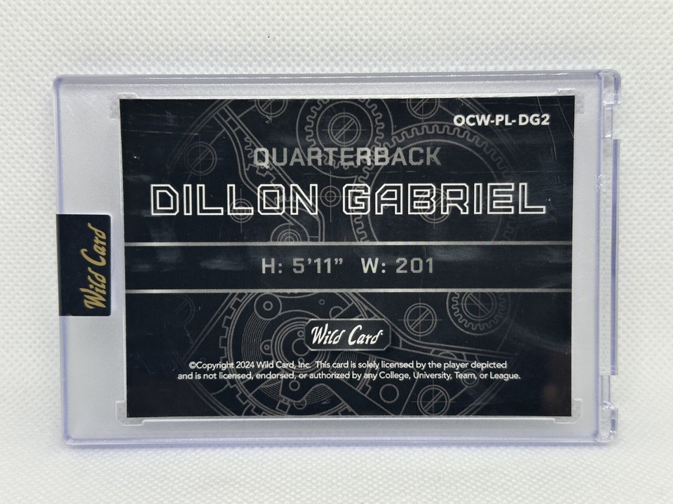 Dillon Gabriel 2025 Wild Card QB1 On the Clock 4/10 Card Football ...