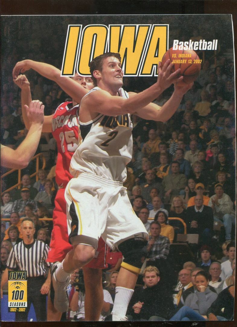 College Basketball Program Iowa Hawkeyes - 2002 - 1/13 - Indiana Dane ...