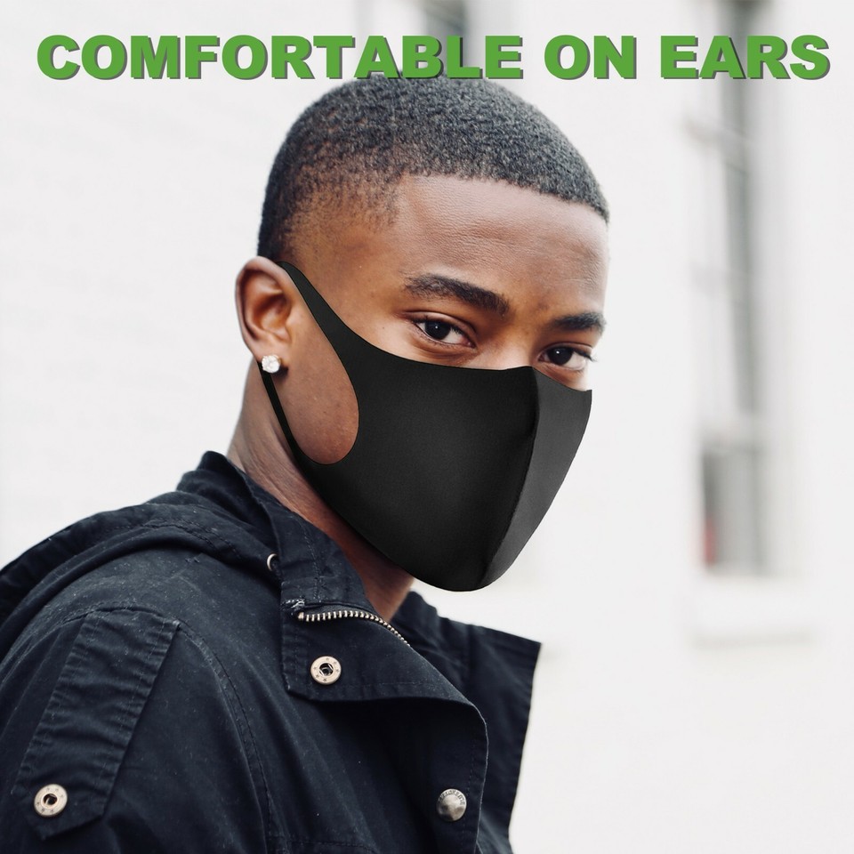 Black Fashion Mask Washable Reusable USA FREE SHIP 10, 20, 40 PCS | eBay