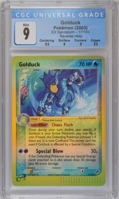 CGC 9 MINT Golduck 17/100 REVERSE HOLO Ex Sandstorm Graded English ...