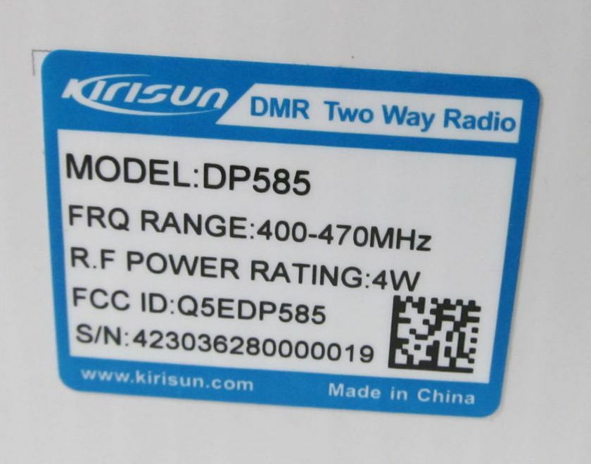 NEW KIRISUN DP585 DMR TWO-WAY/ 2-WAY RADIO 400-470MHZ UHF 4W/ 4-WATT | eBay