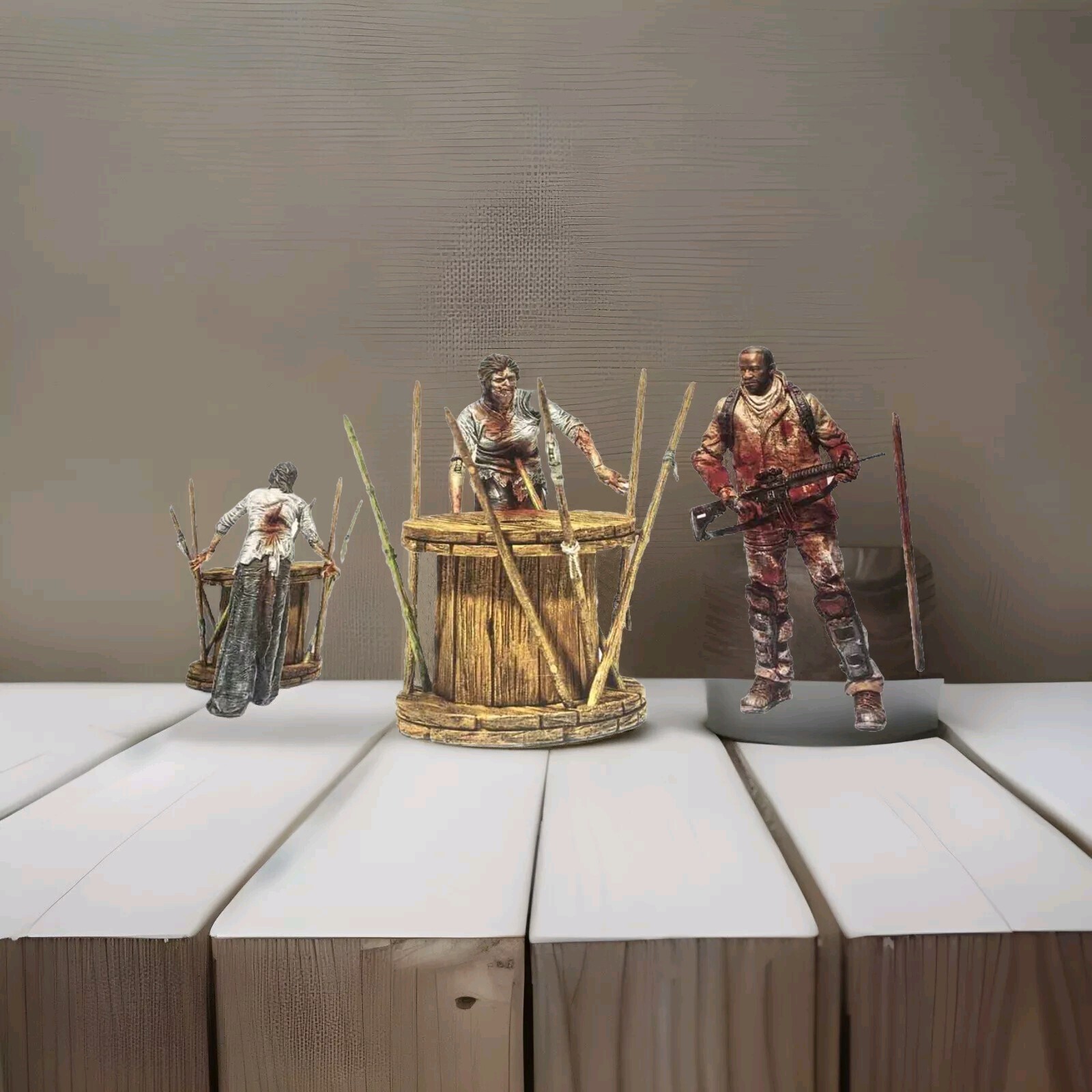 MORGAN & IMPALED WALKER Deluxe Box McFarlane Toys Walking Dead AMC TV 5 ...