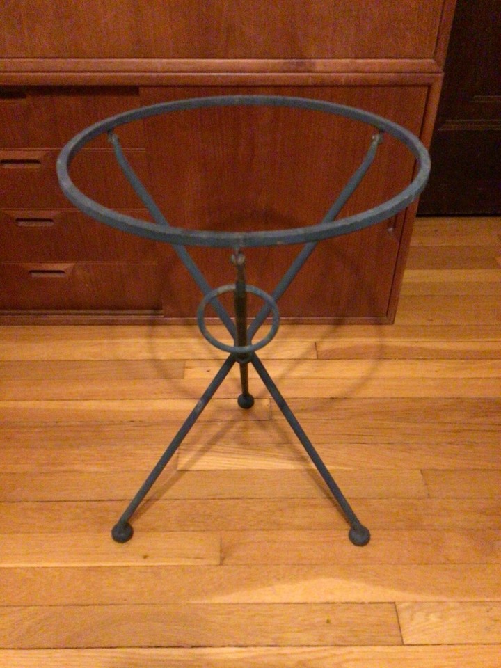 1 of 2 Vintage MCM Tri-Pod 3 Leg Iron Folding Plant Stand/Holder or ...