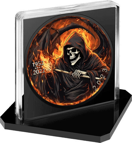 2023 Canada Maple Leaf Burning Grim Reaper Hell Edition 1 oz Silver ...