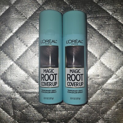 L'Oreal Magic Root Cover up DARK BROWN 2oz ea Gray Concealer Spray Lot ...
