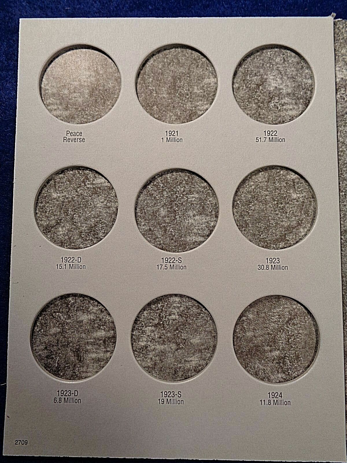 H.E. Harris Peace Silver Dollar 1921 - 1935 Coin Folder, Album Book ...