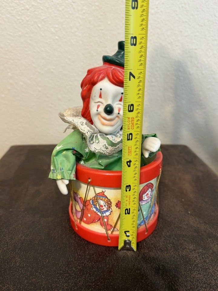 Clown Music Box Wind Up Musical Rotating Resin Figurine Collectible ...