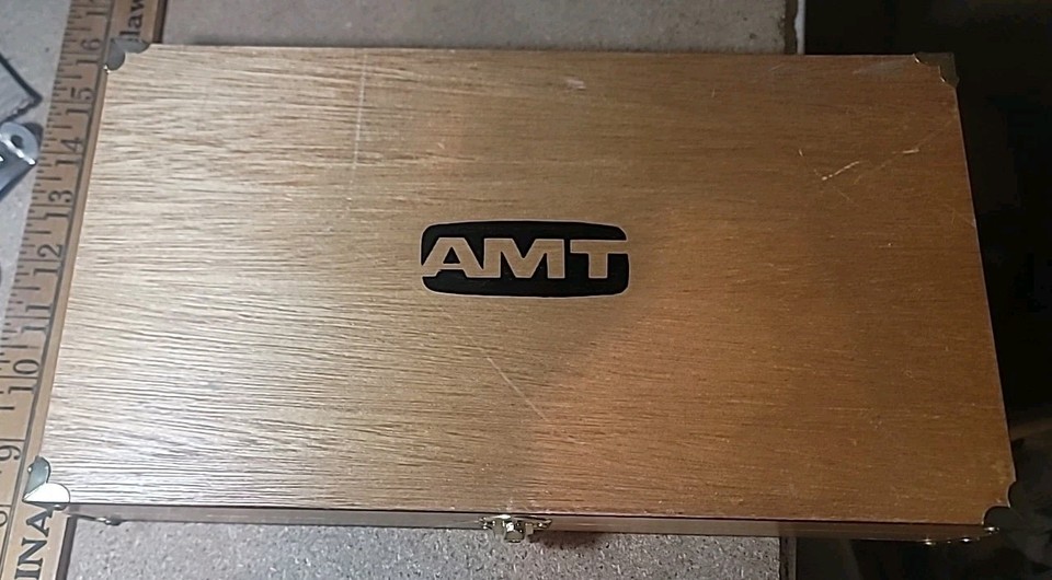 VTG 3 PIECE MACHINIST DRAFTING TOOL SET AMT IN WOOD BOX CALIPERS | eBay