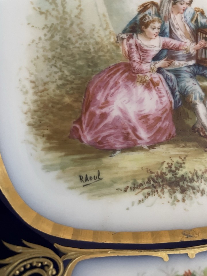 Antique Sevres Hand Painted Collector Plate/Cobalt blue, Gold Trim 9 ...