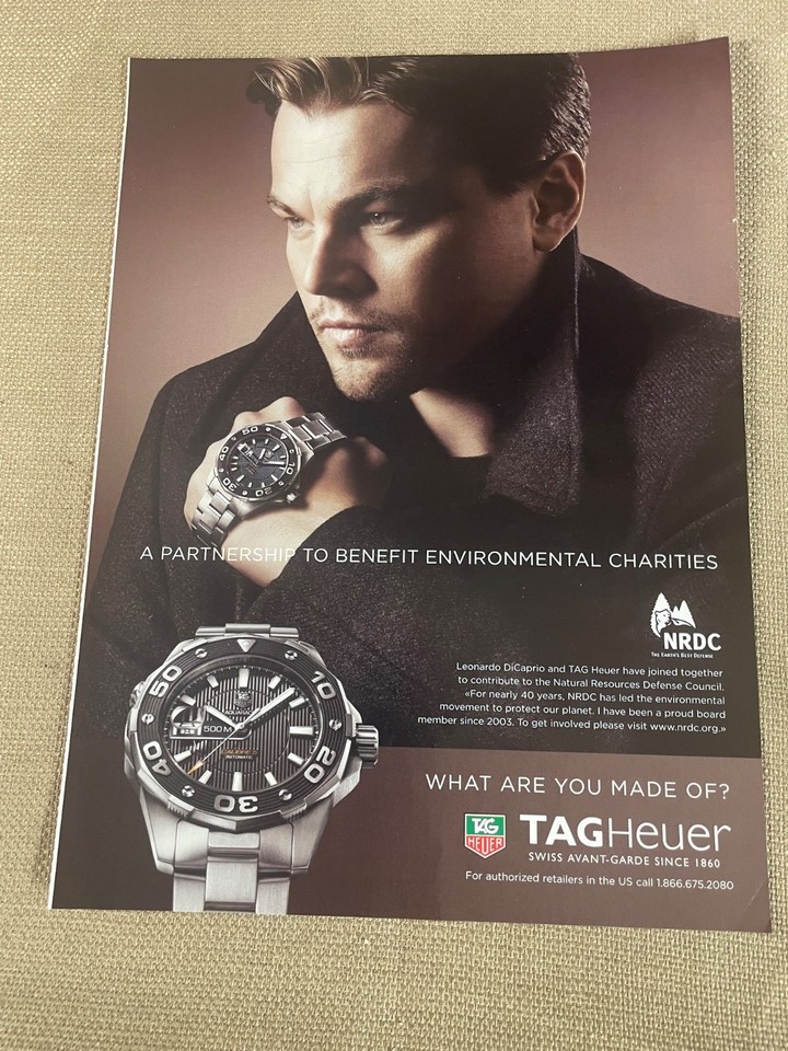magazine ad TAG HEUER watch advertisement LEONARDO DICAPRIO 2010 | eBay