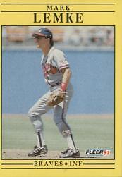 1991 Fleer Atlanta Braves Baseball Card #696 Mark Lemke | eBay