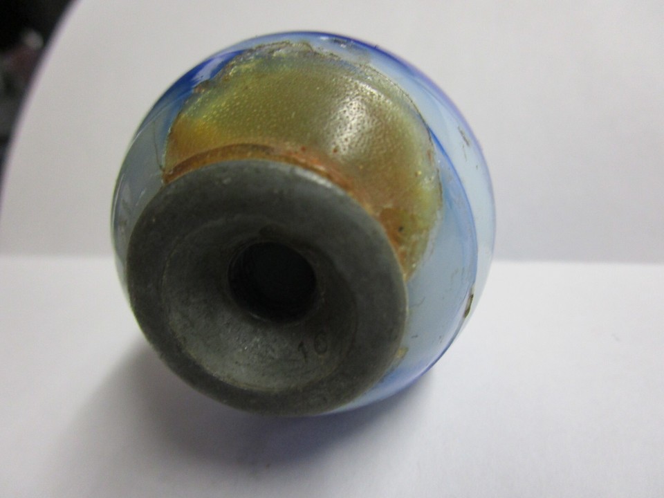Vintage - Glass Marble Shifter Knob - White With Blue Swirl - Rat Rod ...