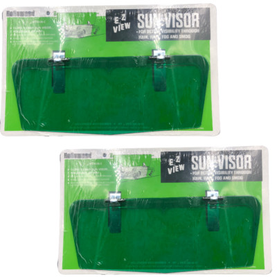 Vintage Style Clip-On Pair (2) Green Sun visor Accessories Classic Hot ...