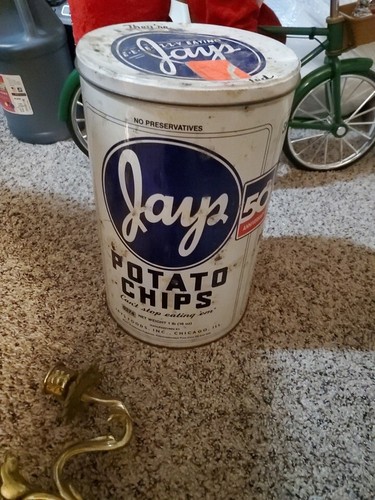 Vintage 1986 Limited Edition Jays Potato Chip Tin 1 LB 11.5" Tall ...