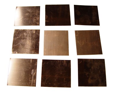 NEW Copper Sheet - NINE 3" x 3" pieces - metal working - 16 oz, 24 ...