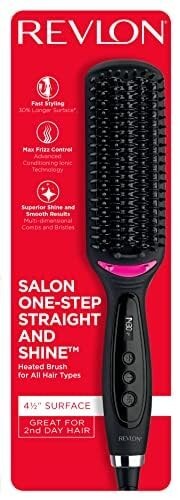 REVLON Hair Straightening Heated Styling Brush, 4-1/2 inch | eBay