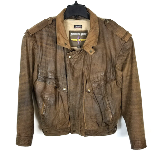 Adventure Bound Men Leather Bomber Jacket Removable Insulated Lining ...