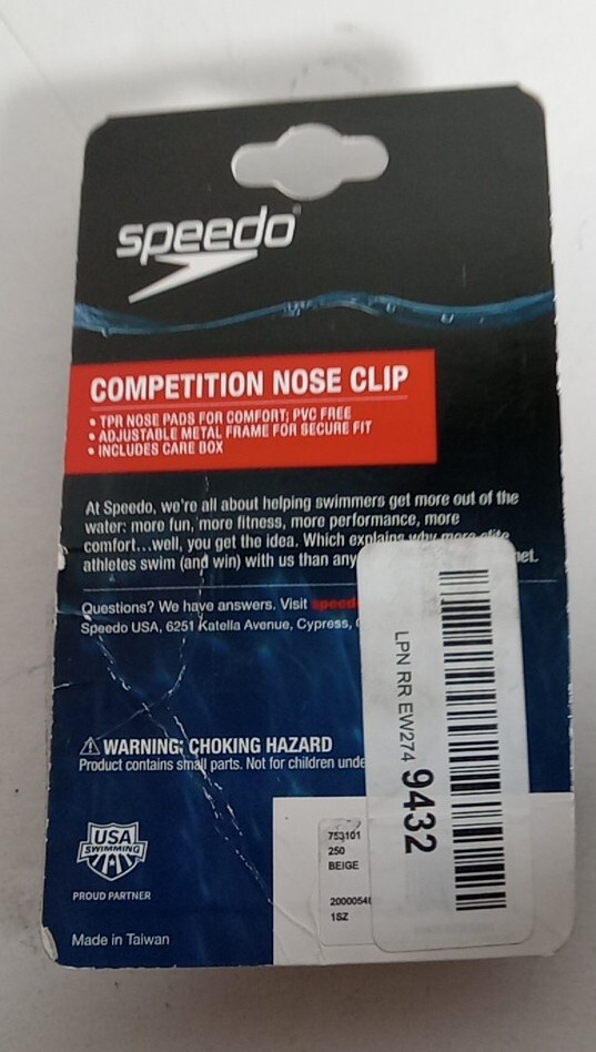Speedo Unisex Swim Training Nose Clip Competitive Beige, One Size | eBay