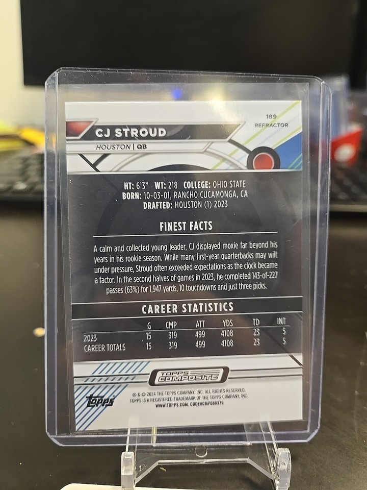 2023 Topps Composite Finest Football CJ Stroud Rc Rookie Refractor Card ...