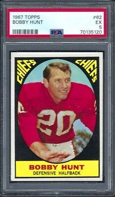 1967 Topps Football # 62 Bobby Hunt Kansas City Chiefs EX PSA 5 | eBay