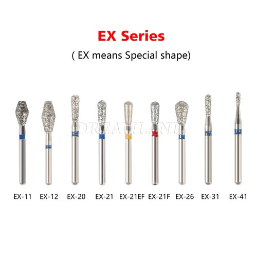 Dental Diamond Burs FG 1.6mm For High Speed Handpiece Special Shape EX ...