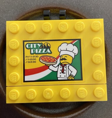 Lego Tile Spare Piece Part Pizza Italian Sign Lego Man Picture Yellow ...