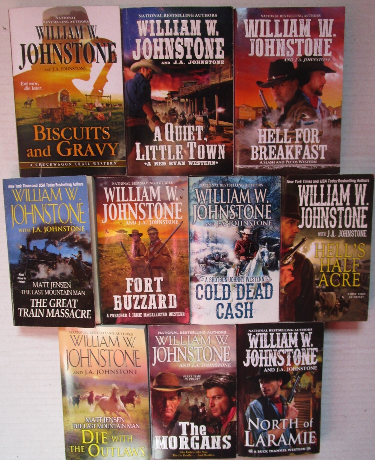 10 William Johnstone/ J.A. Johnstone ~ LOT OF 10 WESTERN PAPERBACKS ~ L ...