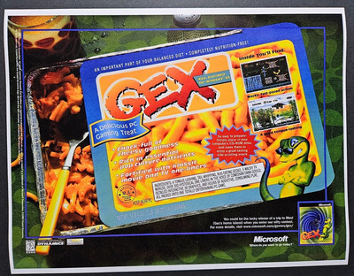 Gex PC Game PS1 Jaguar 1995 Big Box Promo Ad Wall Art Print Poster ...