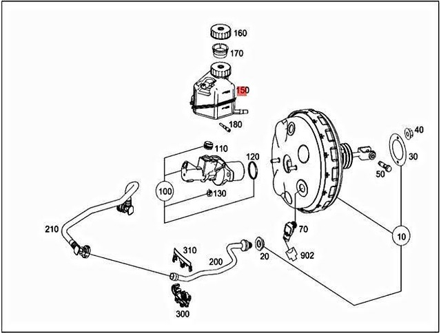 Mercedes-Benz 2044300002 Genuine OEM Master Cylinder Reservoir for sale ...