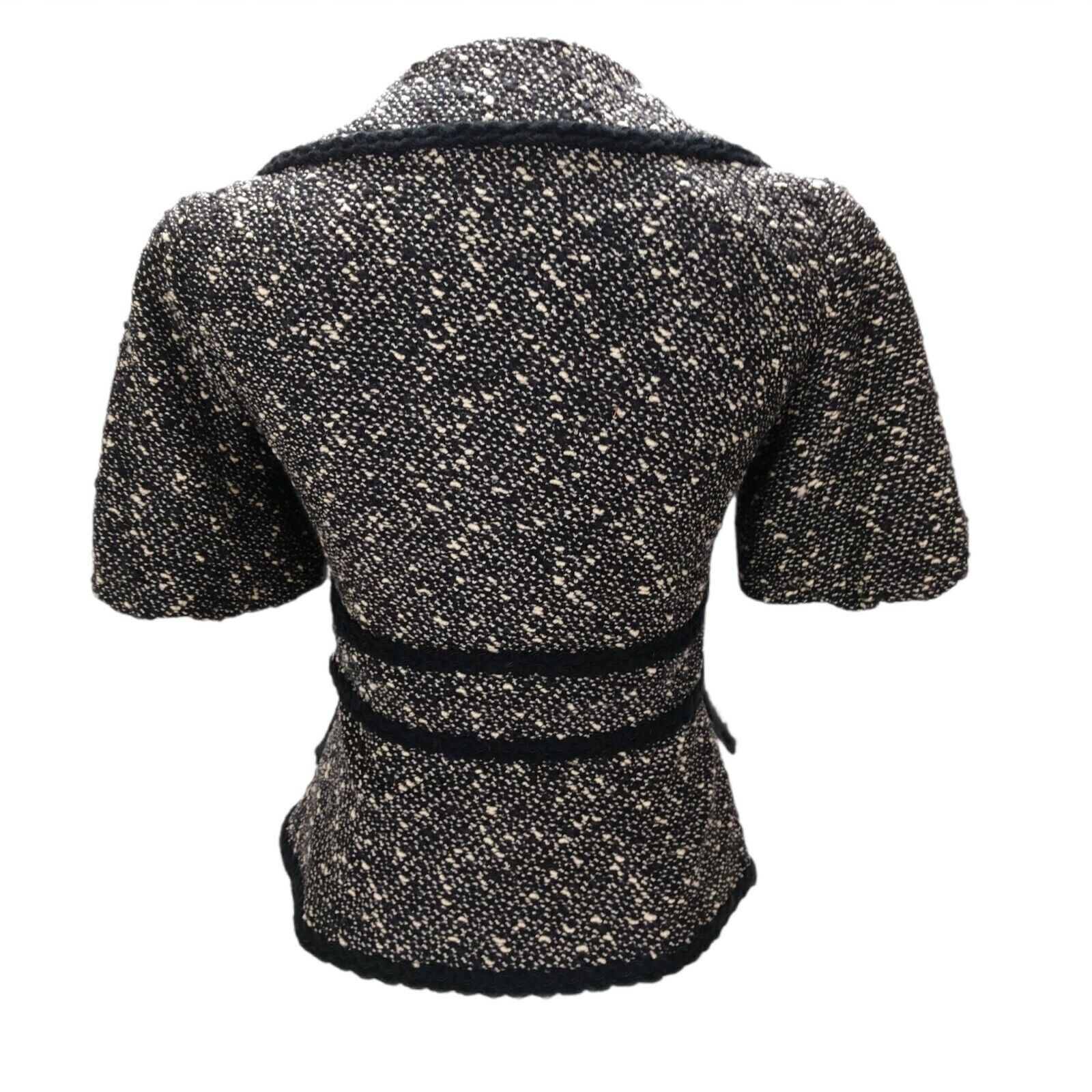 Nanette Lepore Black and White Boucle Blazer Jacket S… - Gem