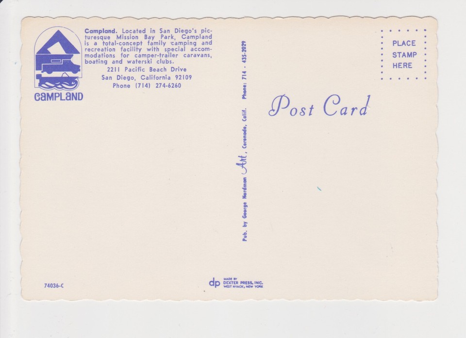 Campland, Mission Bay San Diego CA-Boats Sunset Sea-Multi View-4x6 ...