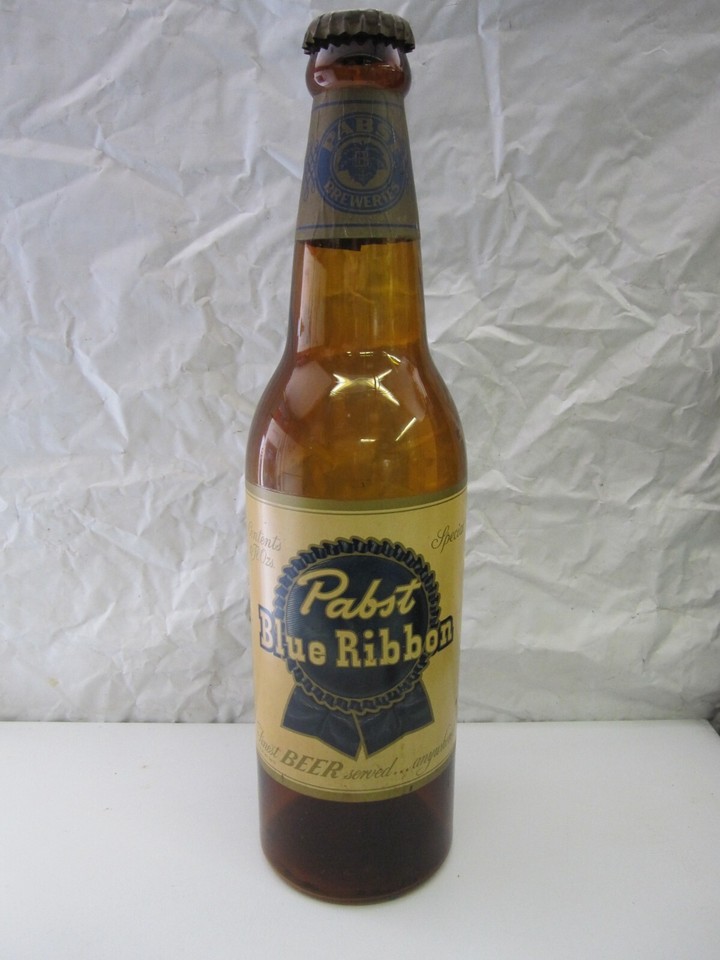 Vintage Pabst Blue Ribbon Glass Beer Bottle | eBay