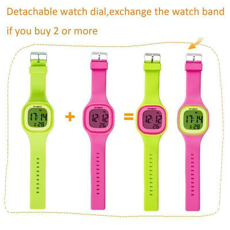 Men Women Digital Sports Watches LED Electron Waterproof Luminous ...