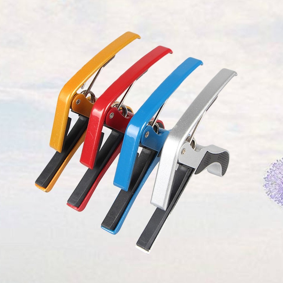 4PCS Folk Guitar Clip-On Tuner Tune Clamp Guitar Picks Key Trigger ...