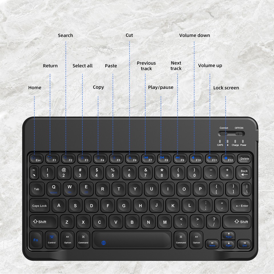 Wireless Bluetooth Keyboard For Windows PC iOS Android Phone Tablet ...