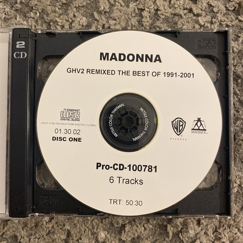 Madonna GHV2 - Remixed The Best Of 1991-2001 US Promo CD-R acetate ...